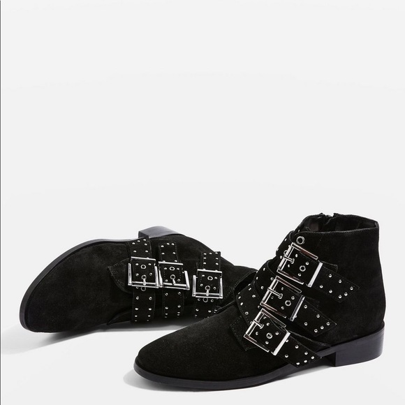 Topshop | Shoes | Nwt Topshop Krown Black Studded Suede Bootie | Poshmark